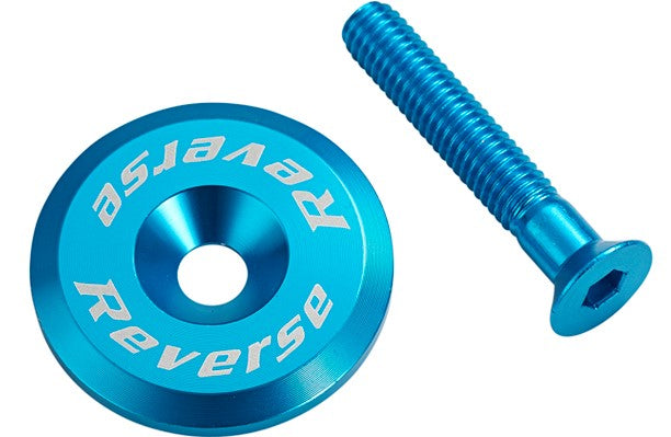 Stem Cap with Screw - Lt Blue - Reverse Components– Rider 18
